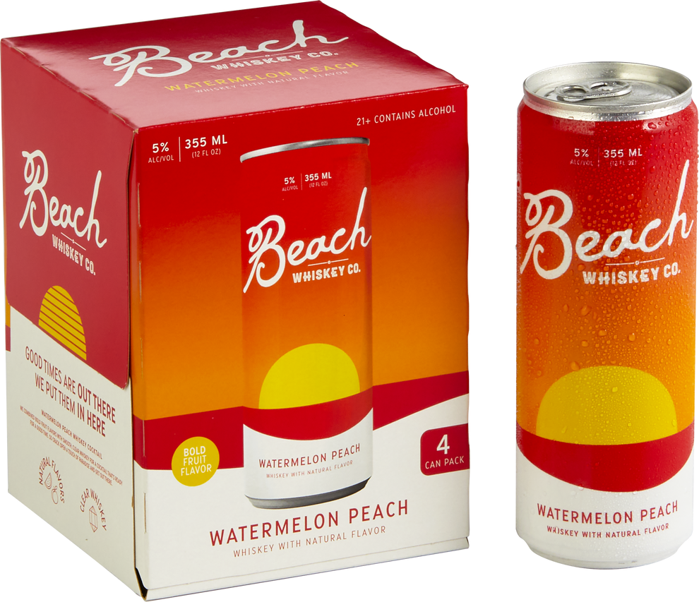 Beach Whiskey Watermelon Peach 4-Pack – Darco Spirits